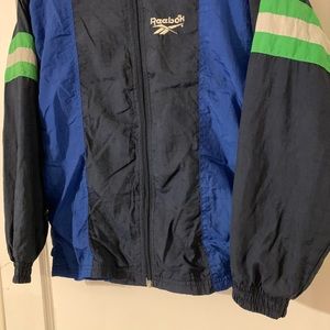 Reebok | Jackets & Coats | Vintage Reebok Hooded Full Zip Windbreaker M ...
